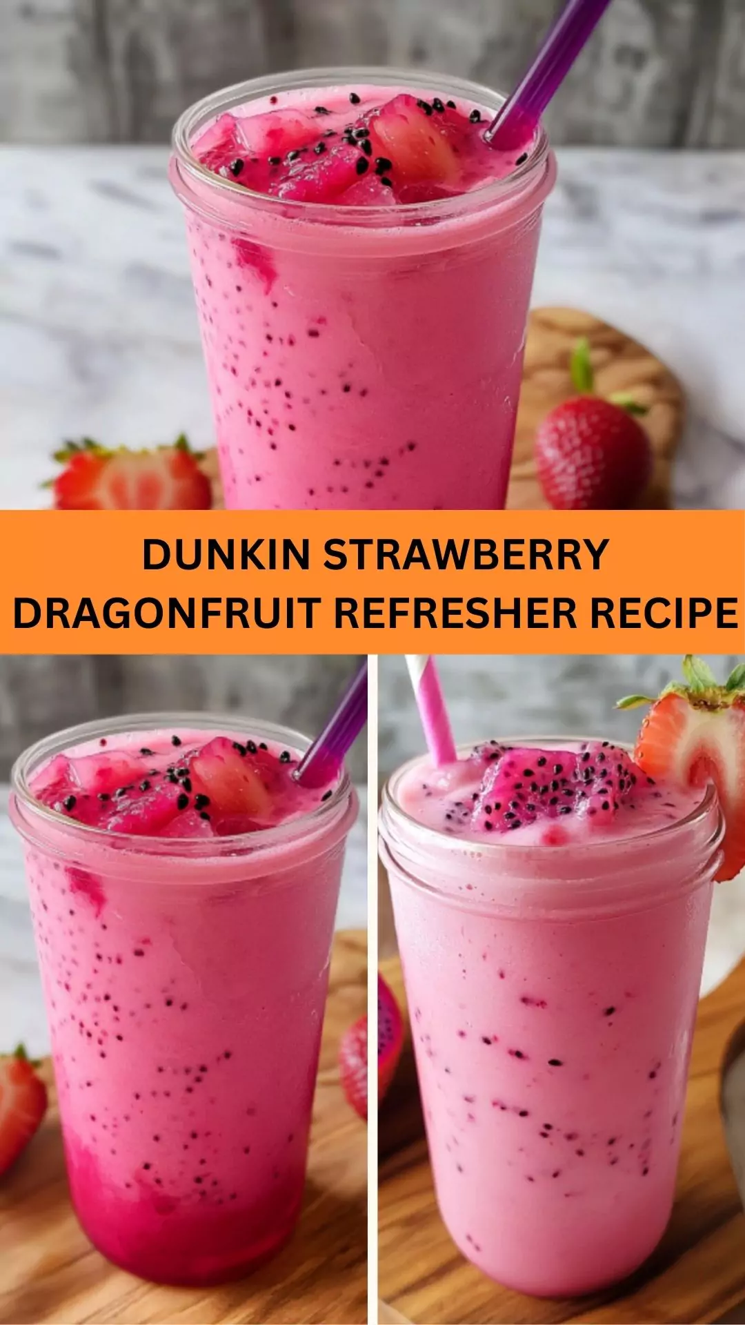 Dunkin Strawberry Dragonfruit Refresher Recipe - Bite Blaze - Bite Blaze