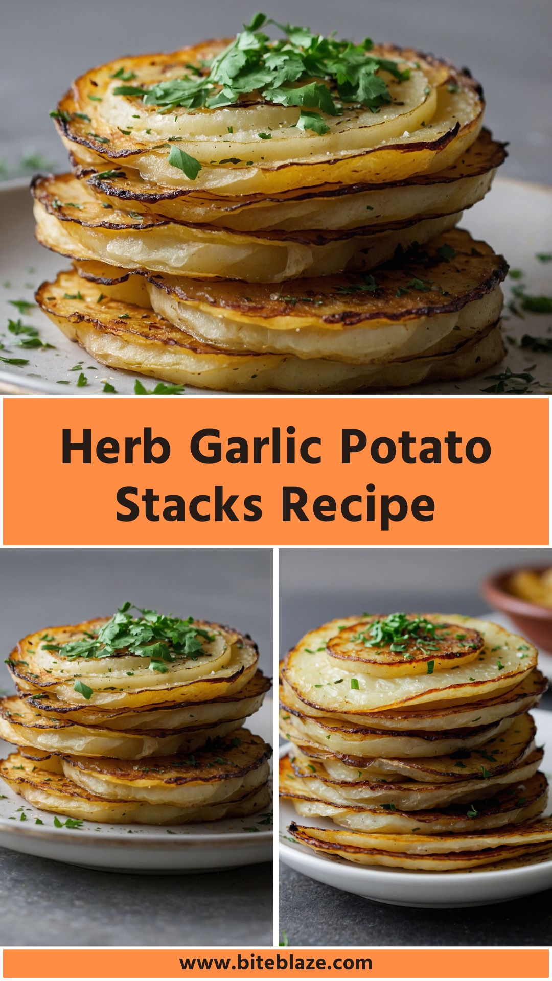 Herb Garlic Potato Stacks Recipe - Bite Blaze - Bite Blaze