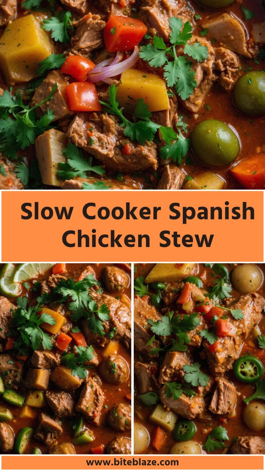 Slow Cooker Spanish Chicken Stew - Bite Blaze - Bite Blaze