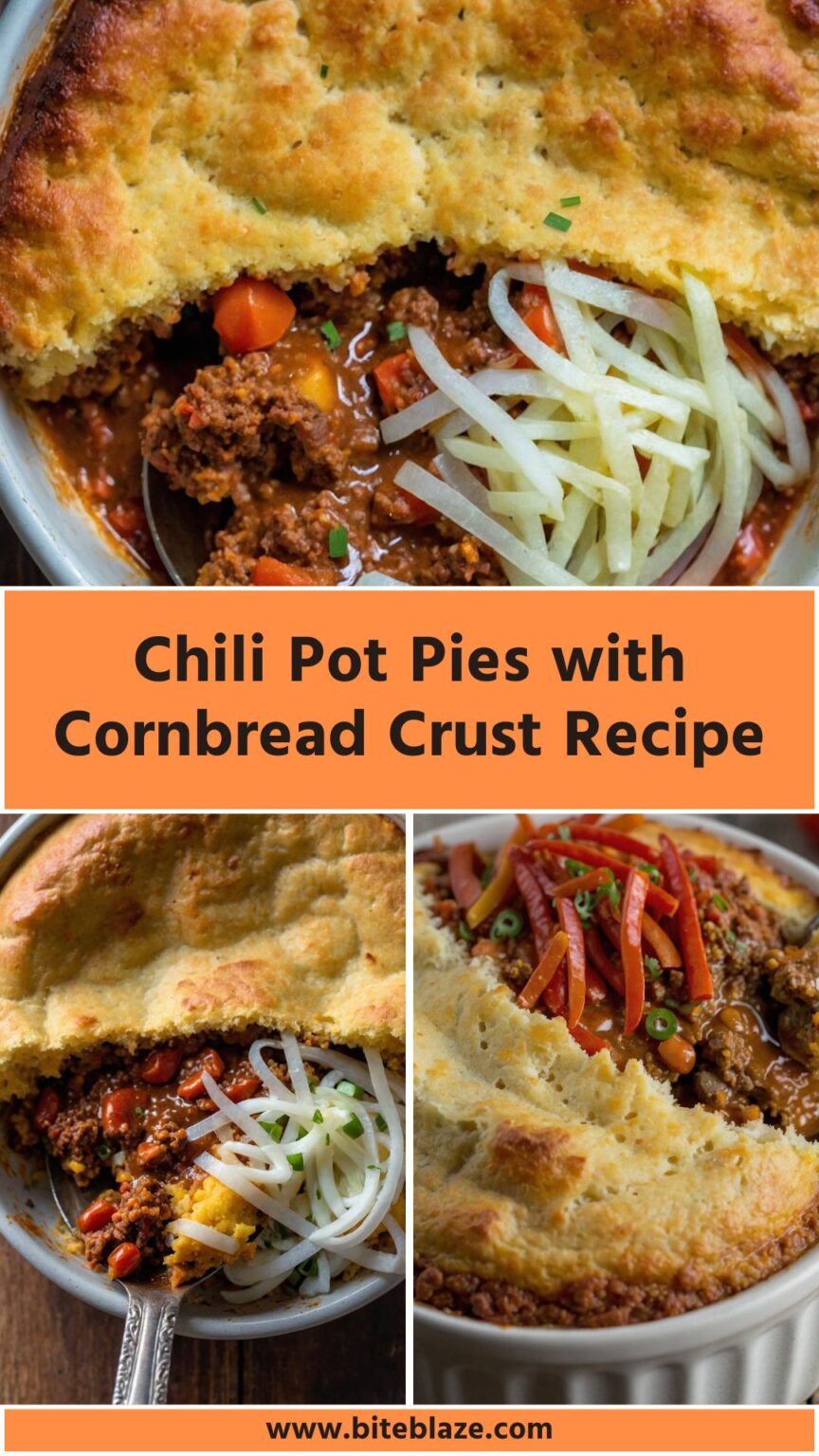 Chili Pot Pies With Cornbread Crust Recipe - Bite Blaze - Bite Blaze